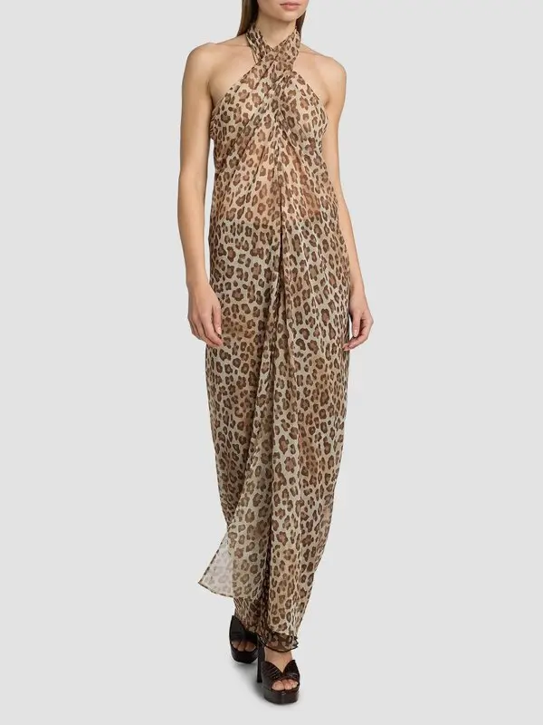 Ramy Brook Aari Leopard Convertible Cover-up Dress