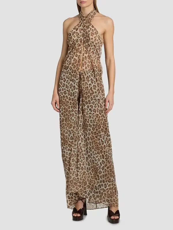 Ramy Brook Aari Leopard Convertible Cover-up Dress
