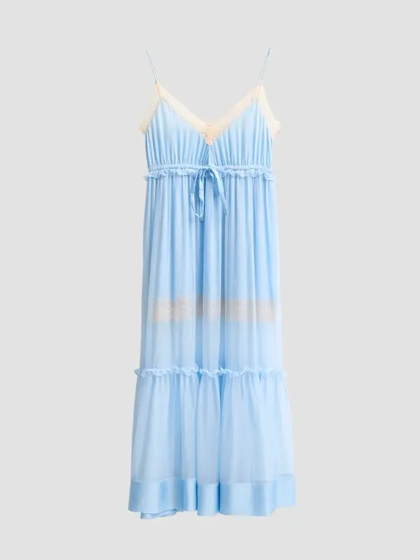 Ulla Johnson Imogen Lace-trimmed Silk Maxi Slipdress - Hydrangea