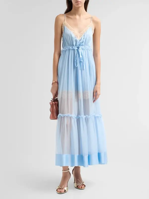 Ulla Johnson Imogen Lace-trimmed Silk Maxi Slipdress