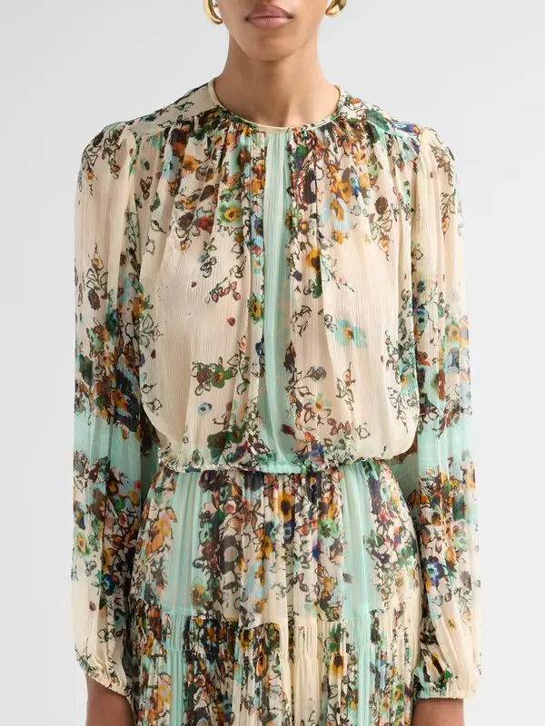 Ulla Johnson Elenora Floral Silk Blouse