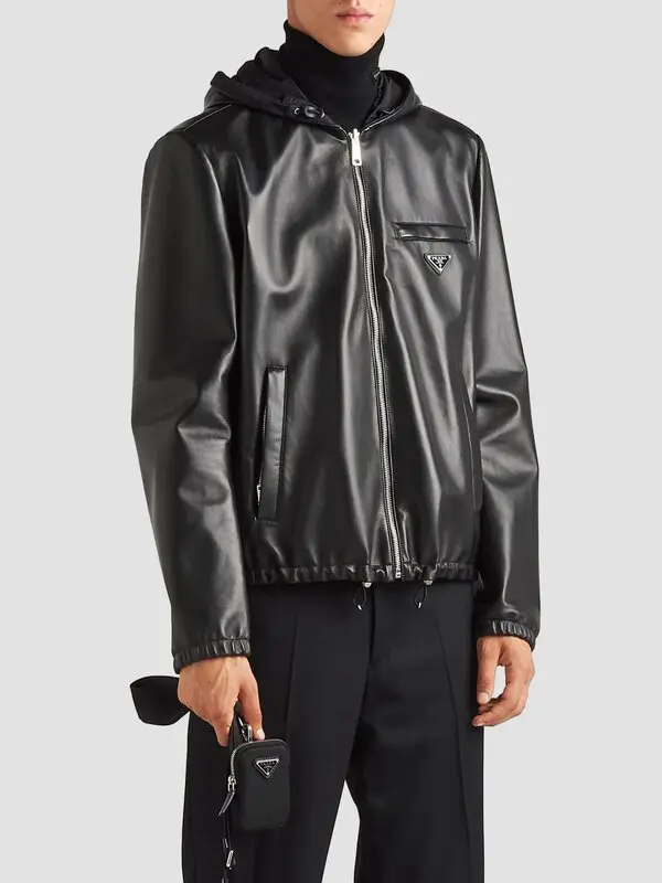 Prada Reversible Nappa Leather And Re-nylon Jacket