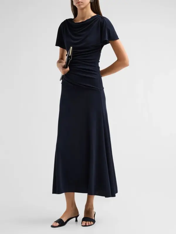 Cinq À Sept Avielle Draped Midi Dress