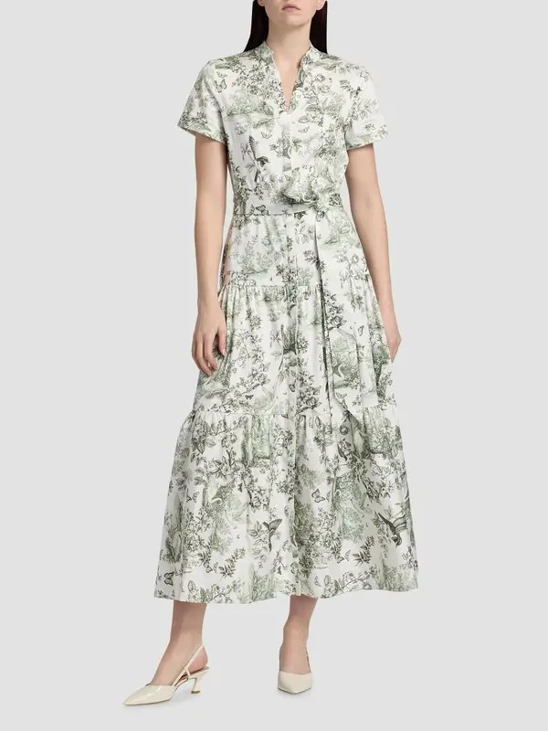 Alice + Olivia Lucy Printed Midi Shirtdress