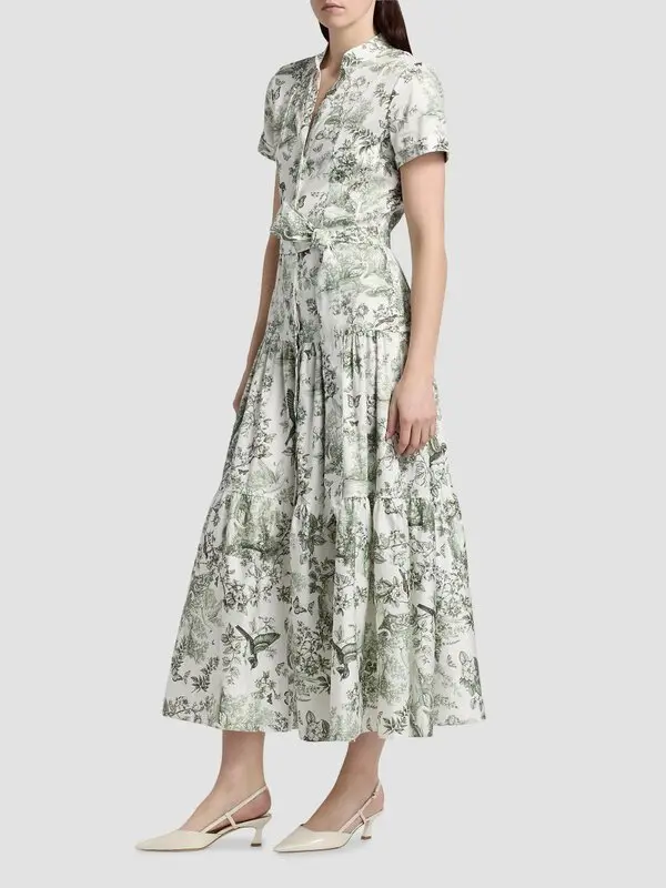 Alice + Olivia Lucy Printed Midi Shirtdress