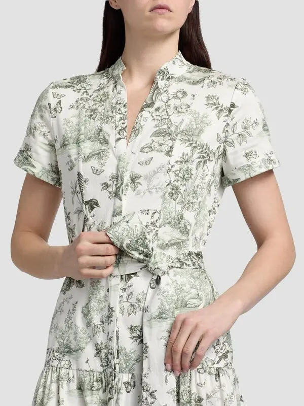 Alice + Olivia Lucy Printed Midi Shirtdress