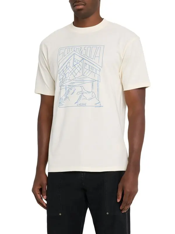Scotch & Soda Cotton Linework Logo T-shirt