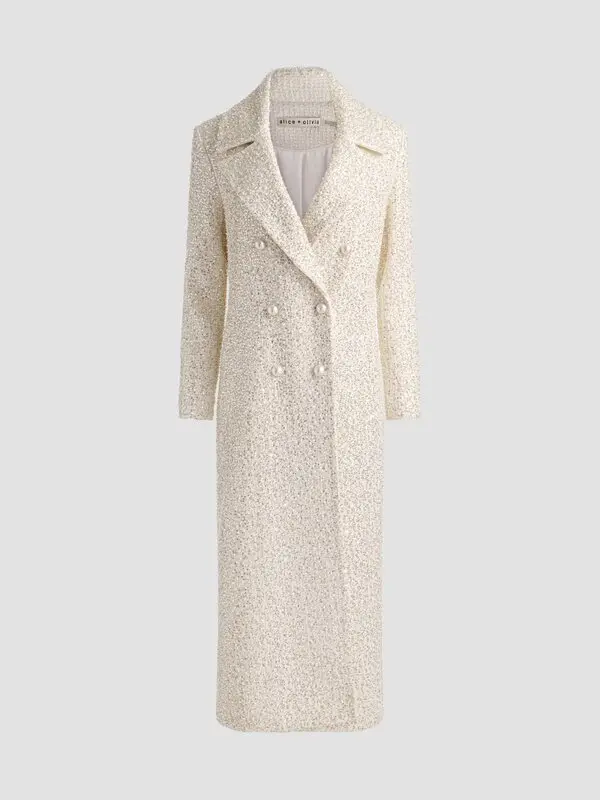 Alice + Olivia Nicholas Embellished Double-breasted Coat - Off White