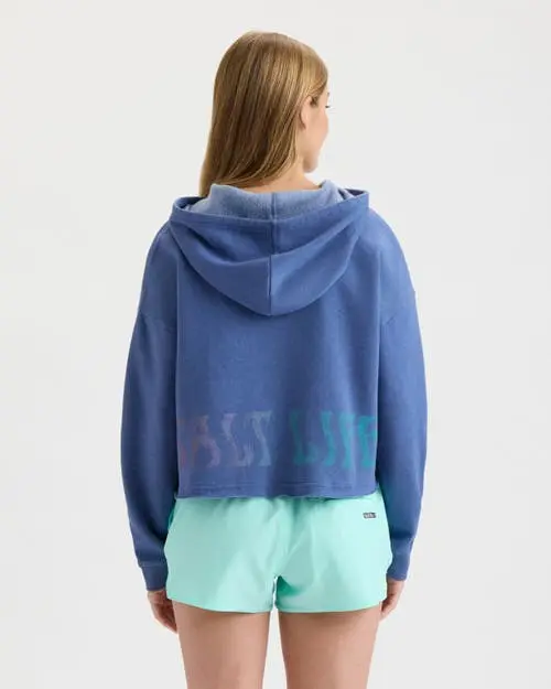 SALT LIFE Dazed Cropped Hoodie - Indigo