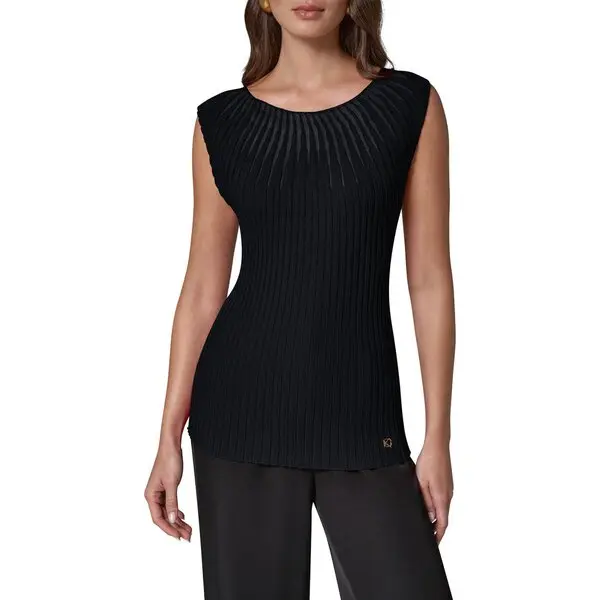 Donna Karan New York Ribbed Sleeveless Sweater - Black