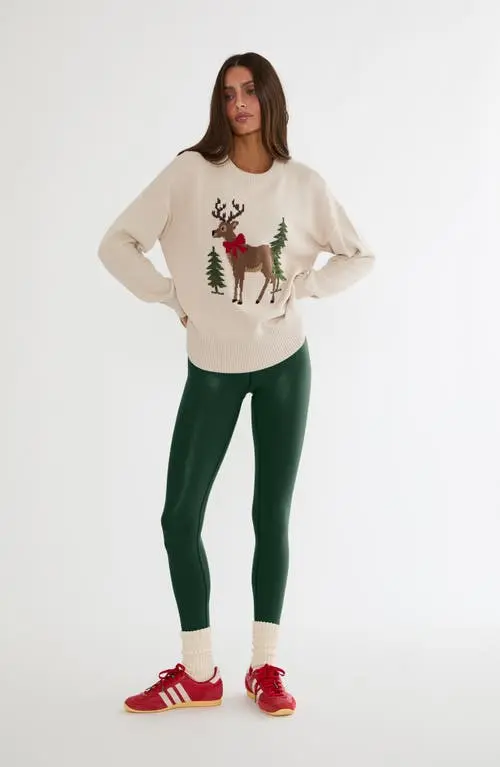Beach Riot Callie Cotton Reindeer Sweater