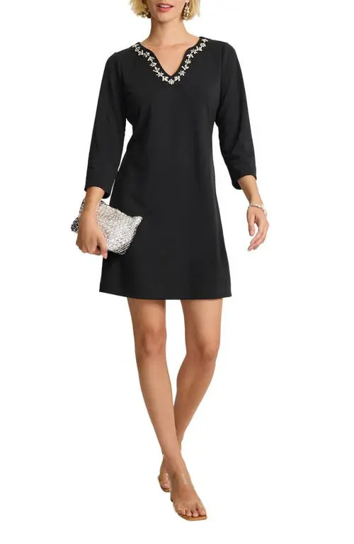Tommy Bahama Darcy Jeweled Shift Dress - Black