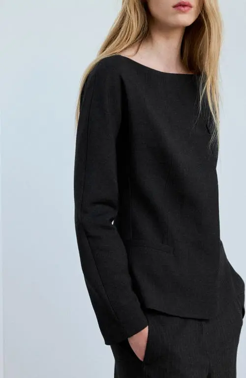 Mango Fitted Boat Neck Blazer
