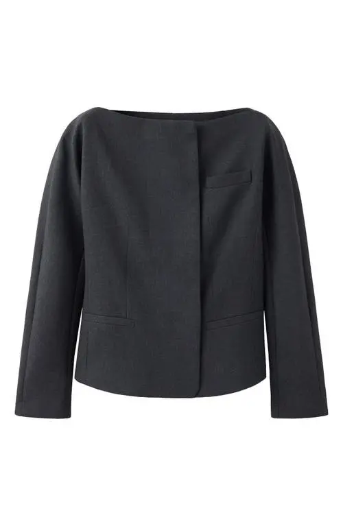 Mango Fitted Boat Neck Blazer
