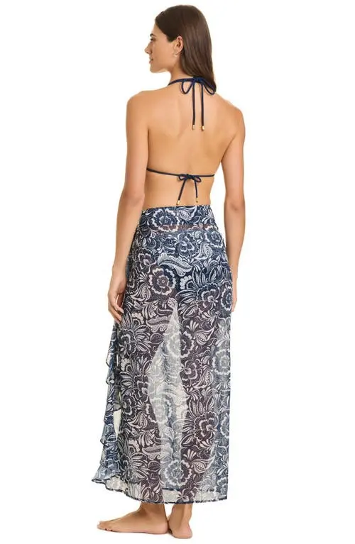 BLEU BY ROD BEATTIE Long Ruffle Sarong Cover-up