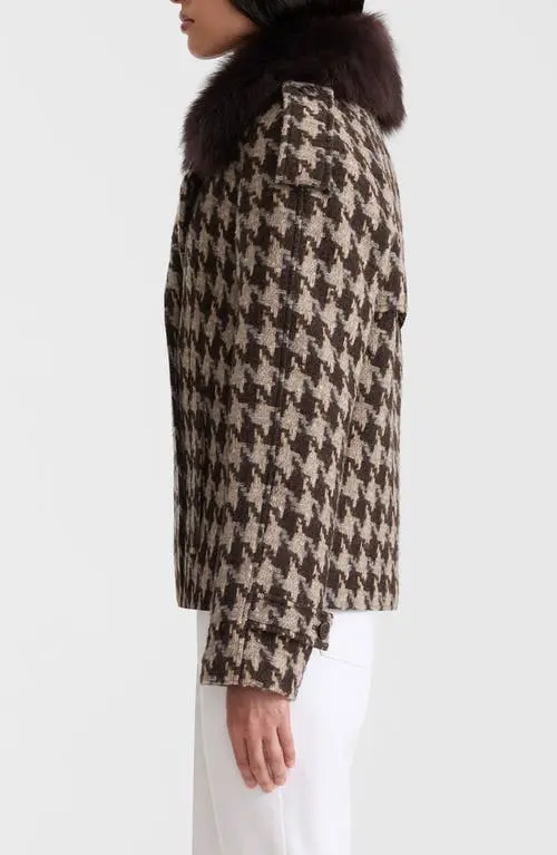 Mackage Edwina Wool Blend Coat With Genuine Shearling Collar
