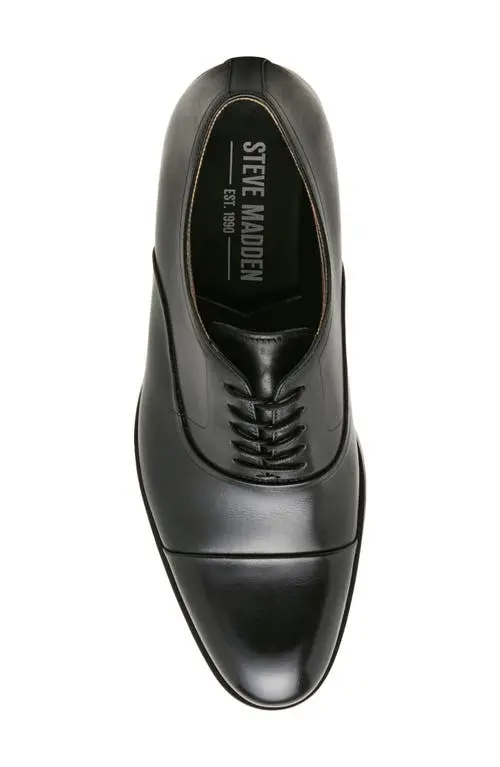 Steve Madden Hallifax Leather Cap Toe Oxford - Black Leather