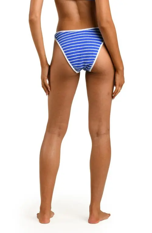 CITRUS Brenton Stripe High Leg Cheeky Swim Bottoms - Ocean