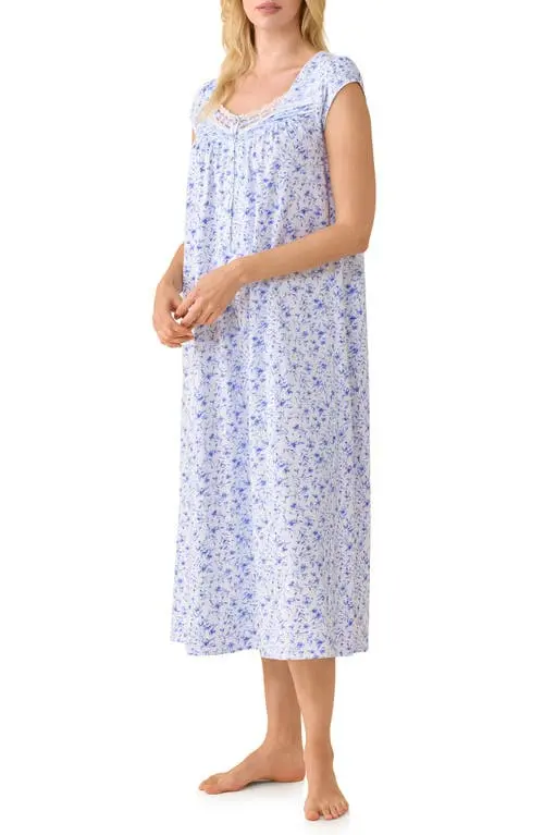 Eileen West Print Cotton Jersey Long Nightgown