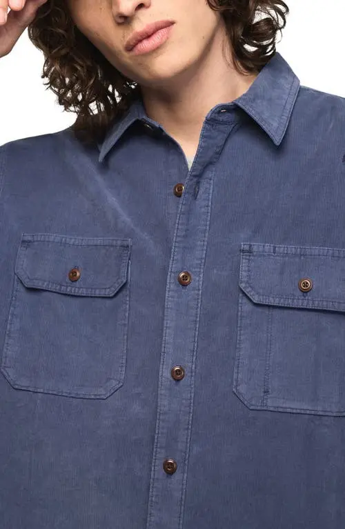 Lucky Brand Floral Embroidered Corduroy Work Shirt