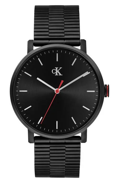 Calvin Klein Real Mesh Strap Watch - Black