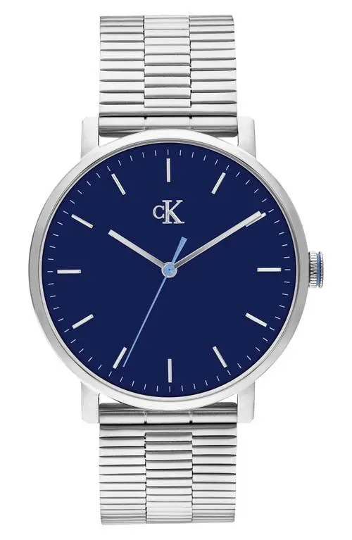 Calvin Klein Real Mesh Strap Watch - Navy