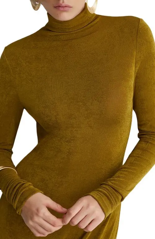 REISS Zaza Long Sleeve Turtleneck Maxi Dress