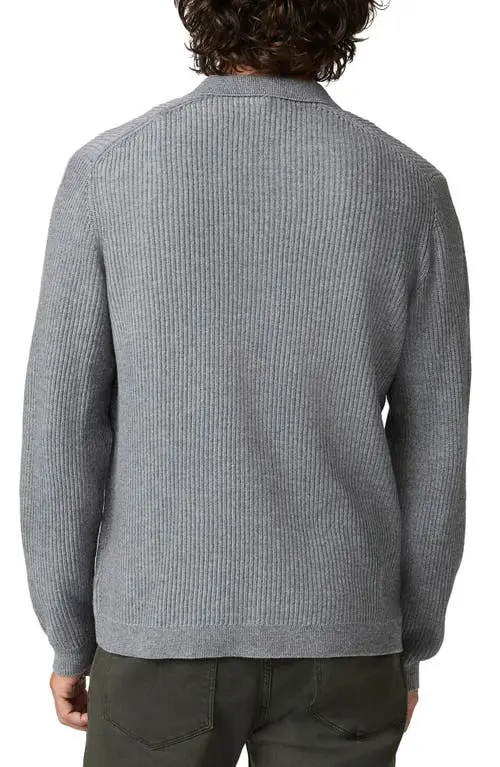 Paige Spokane Ribed Wool & Cotton Full Button Cardigan