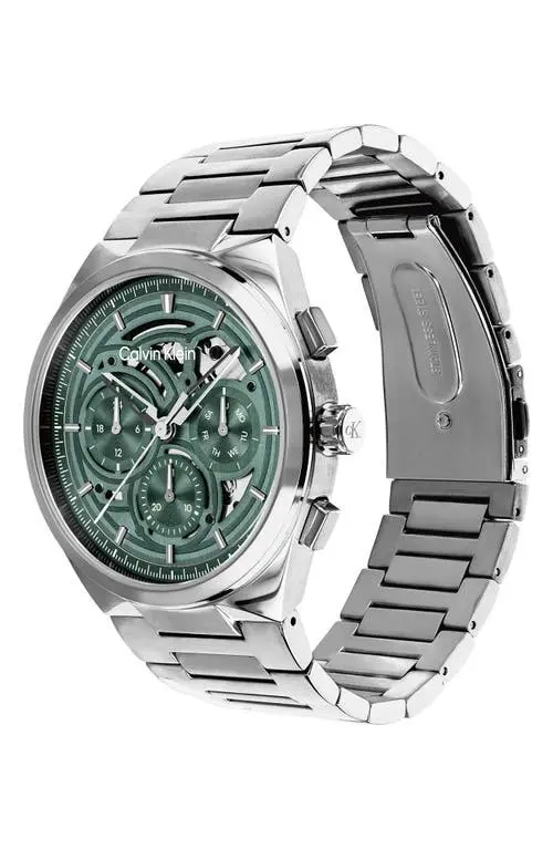 Calvin Klein Distinguish Skeleton Quartz Bracelet Watch - Teal