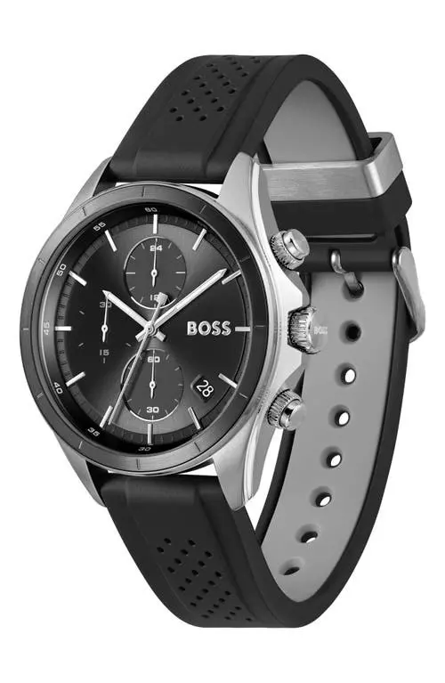 Hugo Bossletic Chronograph Silicone Strap Watch