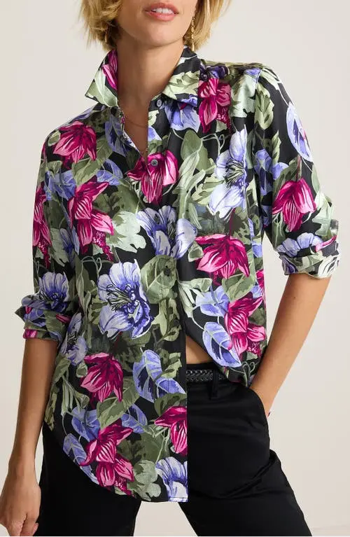Tommy Bahama Coasta Bloom Silk Shirt - Black