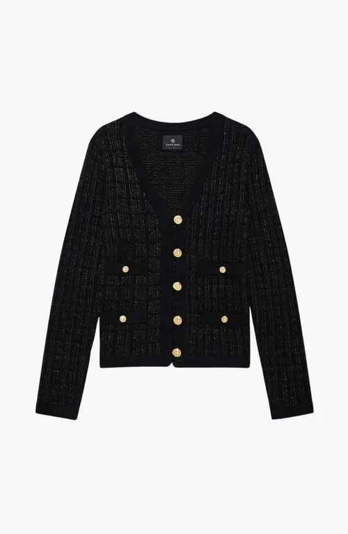 ANINE BING Tessa Tweed Cardigan