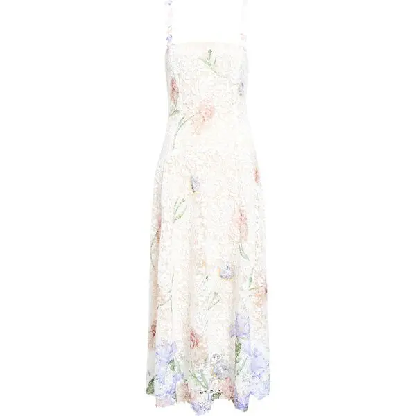 Oscar De La Renta Iris Dégradé Lace Maxi Dress