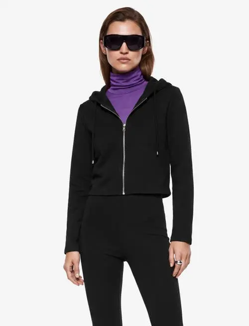 Koton Slim Modal Blend Long-sleeve Hooded Sweatshirt With Full Front Zip