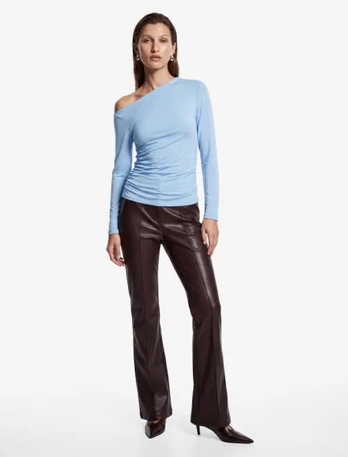 Koton Fitted Long Sleeve Crew Neck Asymmetric Top