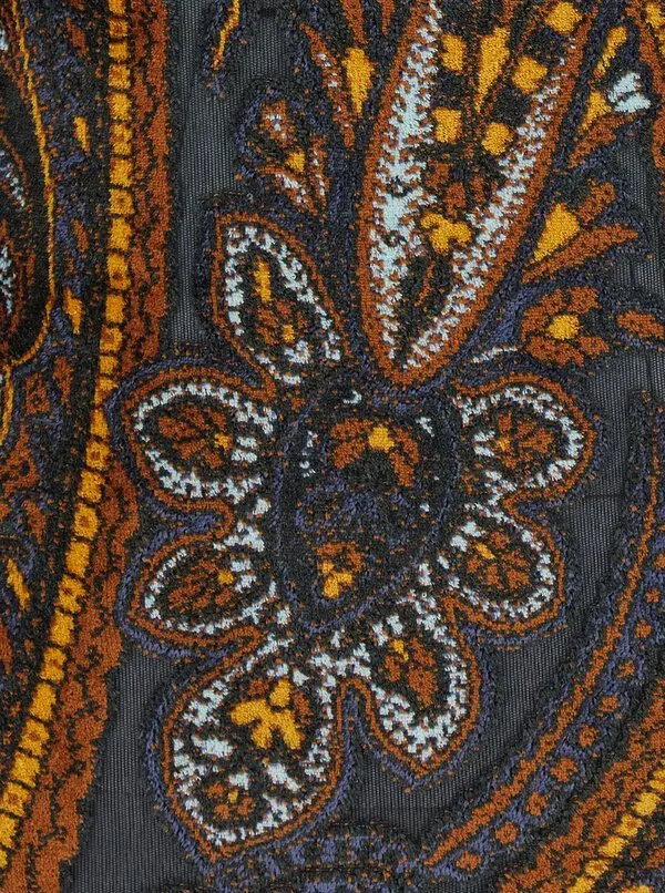 Etro High-neck Dress With All-over Print In Tech Fabric For