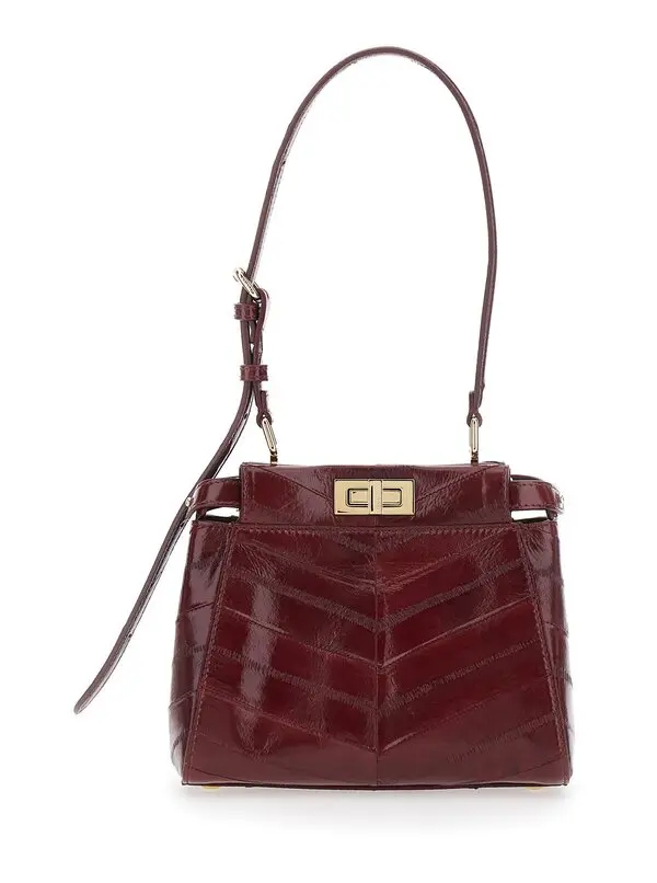 Fendi My Pekaboo Xs' Bordeaux Handbag With Turn-lock Closure In Quilted Leather For - Multicolor
