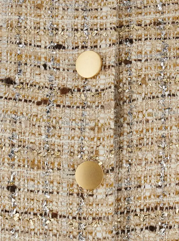 Tagliatore Beige Jacket With Classic Collar And Button Closure In Bouclé Fabric For