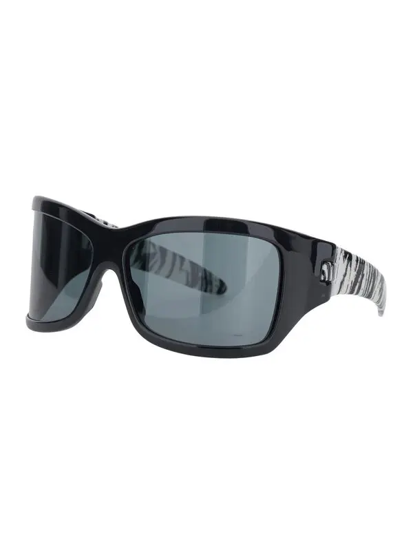 Bottega Veneta Sunglasses With Zebra Print In Plastic - Black
