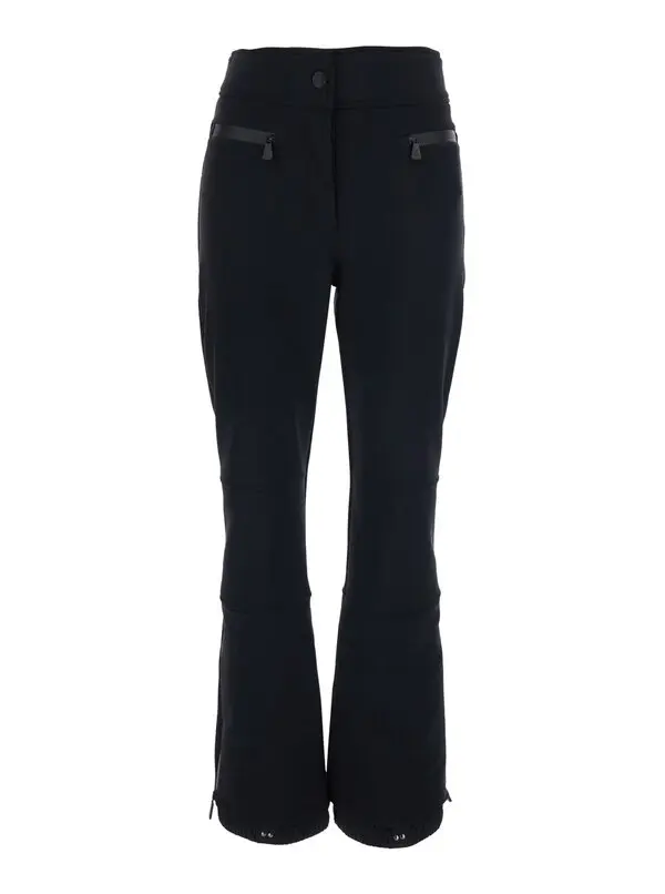 Moncler Ski Pants With Zip Pockets And Logo Patch On The Back In Tech Fabric For - Black