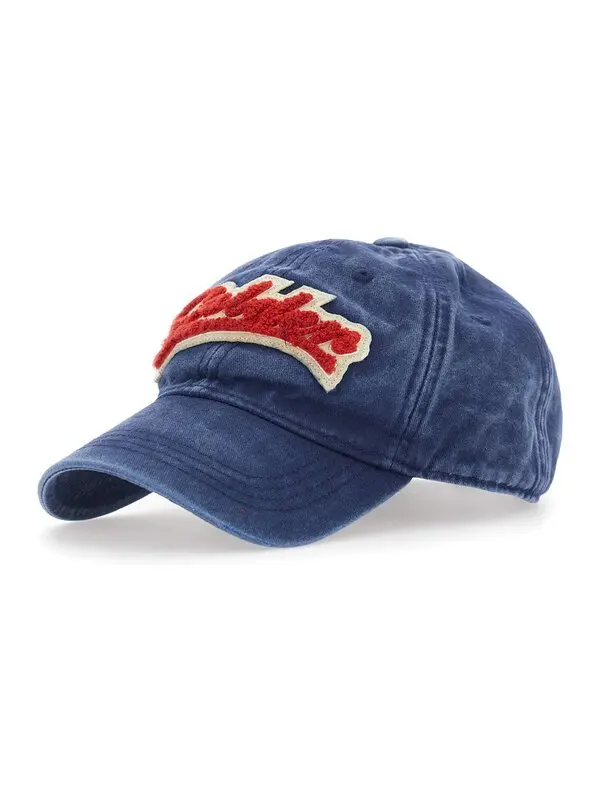 GOLDEN GOOSE Blue Baseball Cap With Front Logo Patch In Denim For - Multicolor