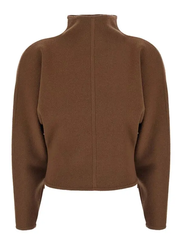 Max Mara Mxs Giglio Knit Sweater With Long Sleeves And V-neck In Beige For - Multicolor