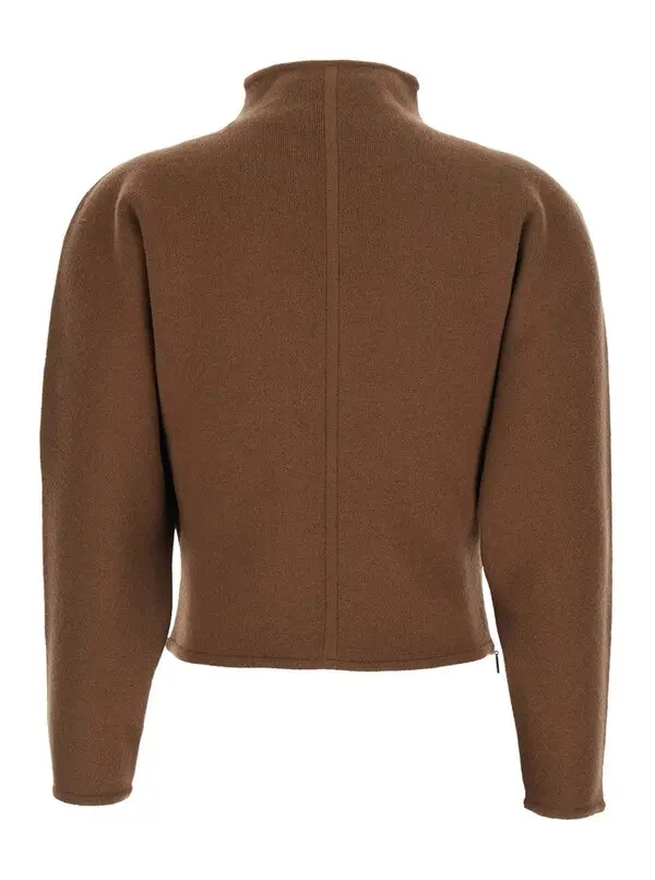 Max Mara Mxs Giglio Knit Sweater With Long Sleeves And V-neck In Beige For - Multicolor