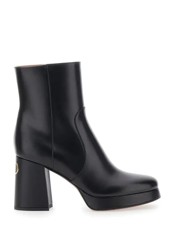 Valentino Garavani Bootie | Fawcette | T. 20/90 | Vitello/a. Light Gold Logo - Multicolor