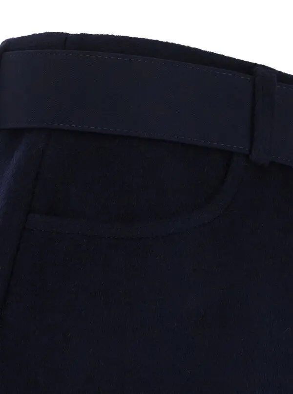 SELF-PORTRAIT Blue Wool Skort With Lace And Pockets For - Multicolor