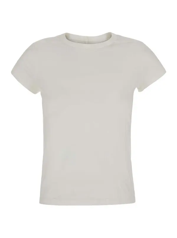 Rick Owens Essential Cropped T-shirt In White Fabric For - Multicolor