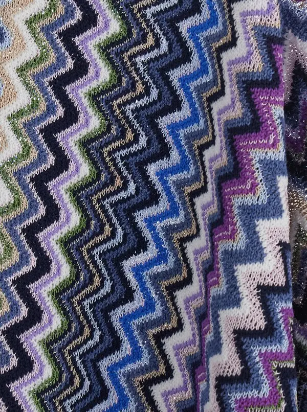 Missoni Blue Wool And Polyester Cape