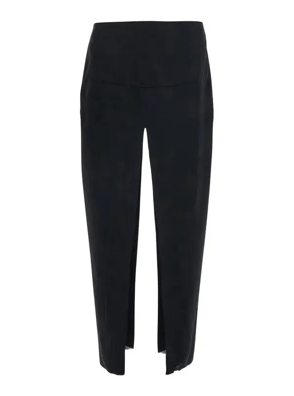 Rick Owens Black Skirt With Maxi Slit At The Front And Back In Wool For - Multicolor
