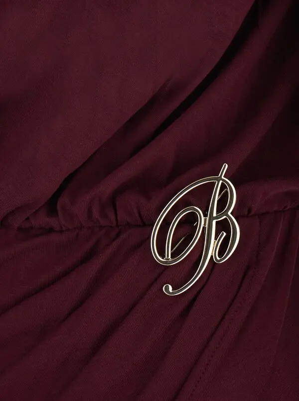 Blumarine Bordeaux Dress With Draped Detail On The Side In Viscose Blend For - Multicolor