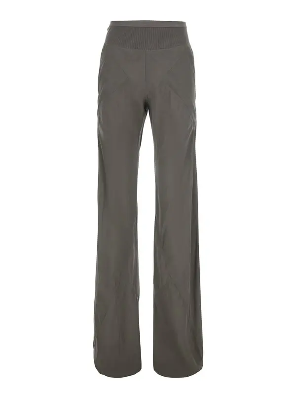 Rick Owens Bias' Gray Pants With Elasticated Waist And Diagonal Seams In Tech Fabric For - Multicolor